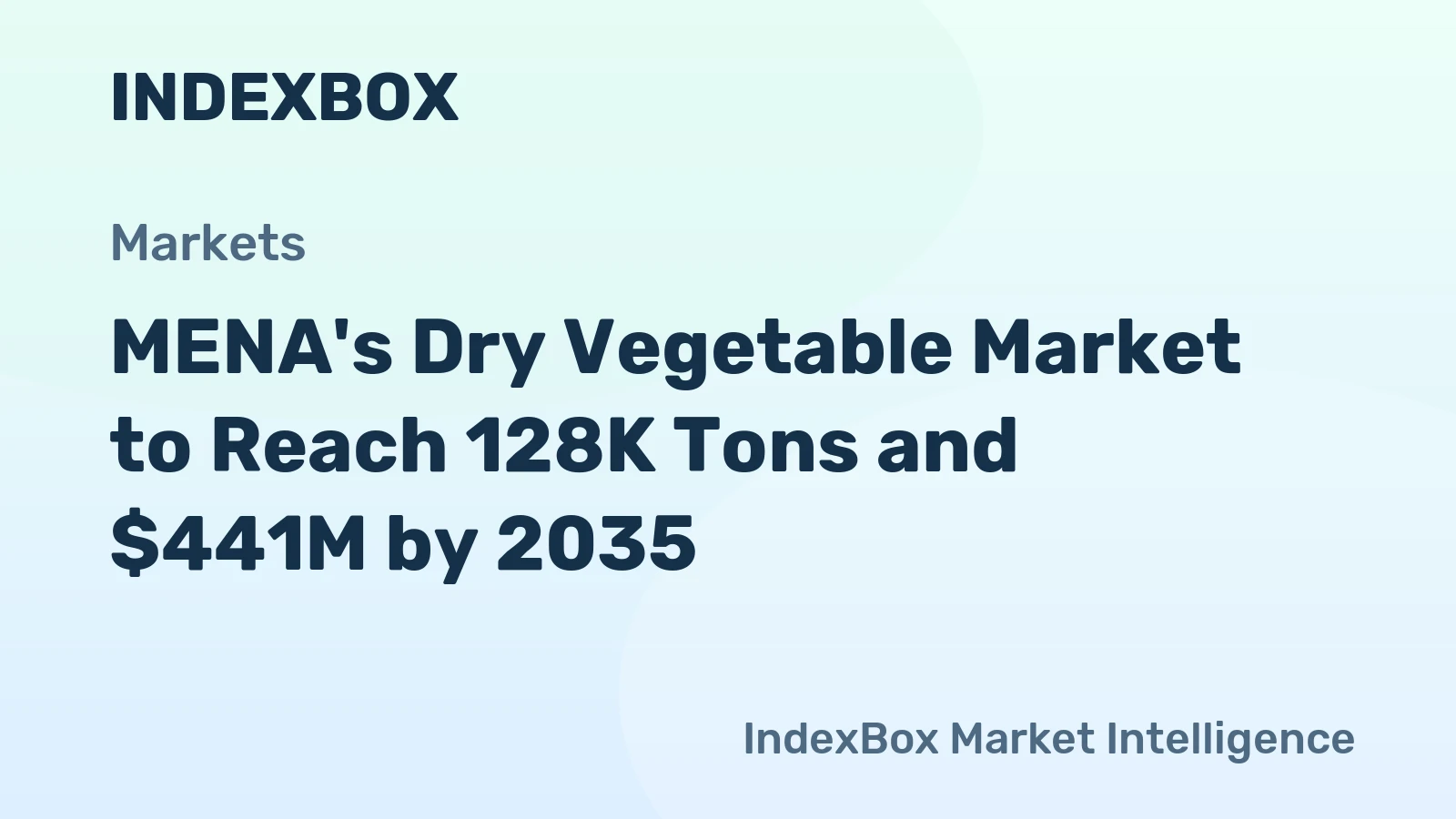 MENA's Dry Vegetable Market to Reach 128K Tons and $441M by 2035