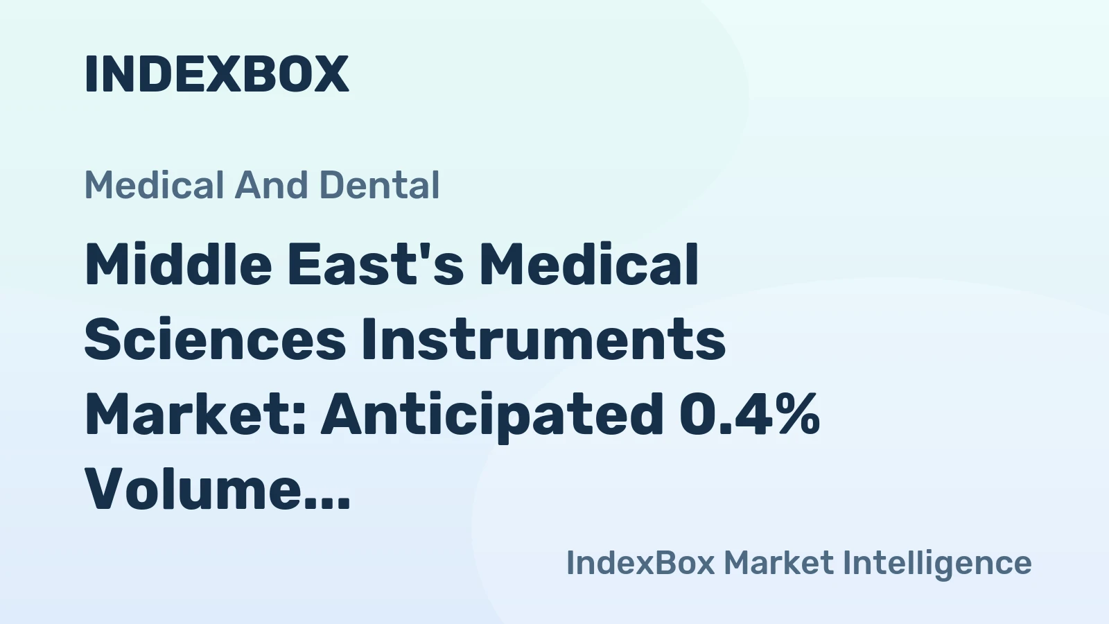 Middle East's Medical Sciences Instruments Market: Anticipated 0.4% Volume Growth and 1.4% Value Growth by 2035