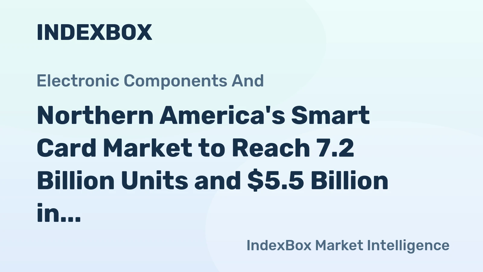 Northern America's Smart Card Market to Reach 7.2 Billion Units and $5.5 Billion in Value by 2035