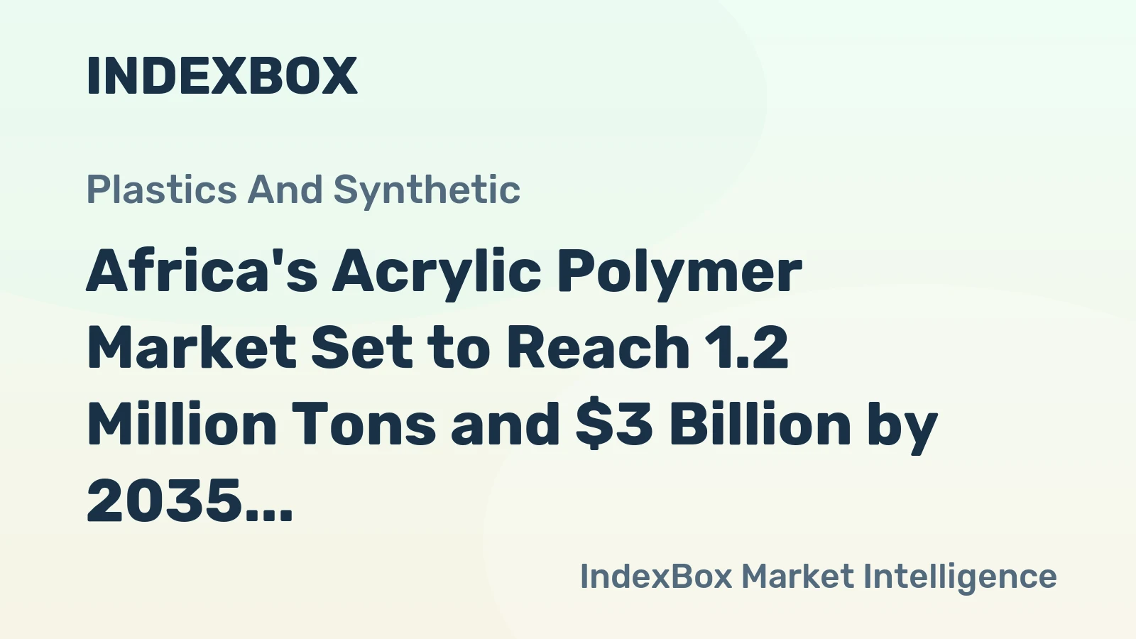 Africa's Acrylic Polymer Market Set to Reach 1.2 Million Tons and $3 Billion by 2035