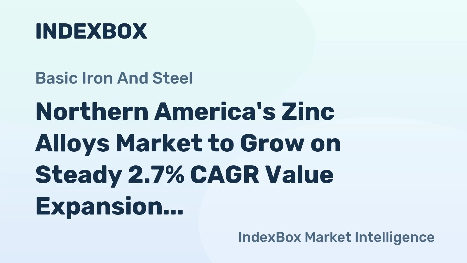 Northern America's Zinc Alloys Market to Grow on Steady 2.7% CAGR Value Expansion