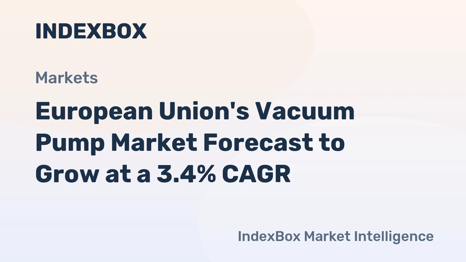 European Union's Vacuum Pump Market Forecast to Grow at a 3.4% CAGR