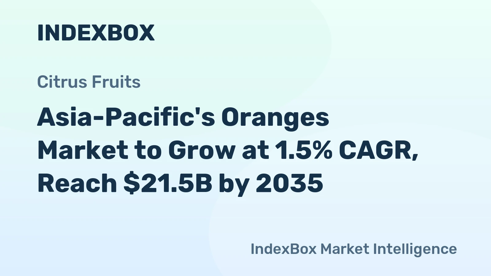 Asia-Pacific's Oranges Market to Grow at 1.5% CAGR, Reach $21.5B by 2035