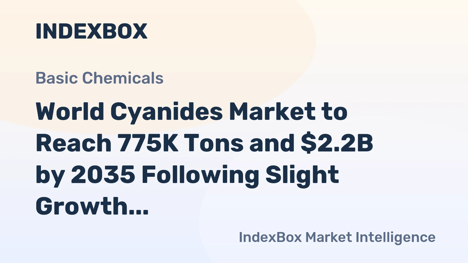 World Cyanides Market to Reach 775K Tons and $2.2B by 2035 Following Slight Growth