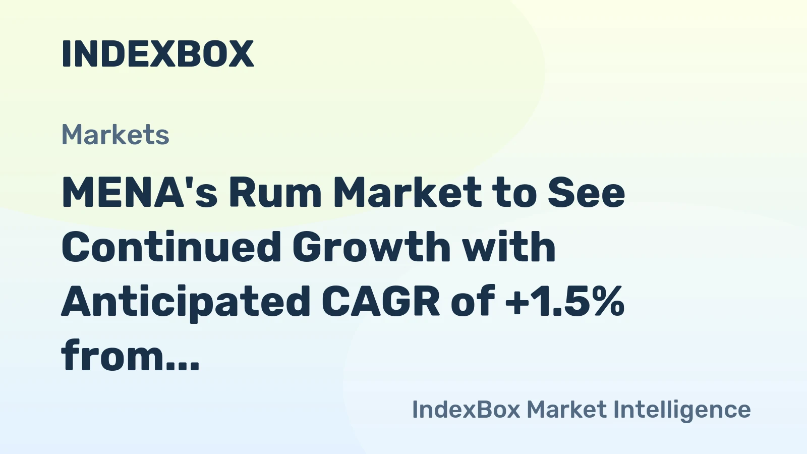 MENA's Rum Market to See Continued Growth with Anticipated CAGR of +1.5% from 2024 to 2035