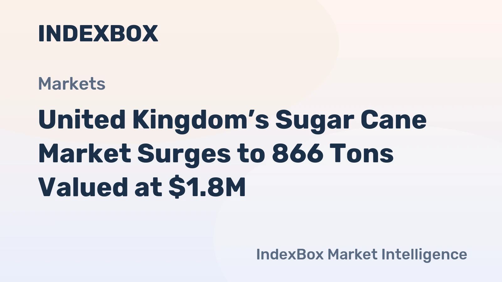 United Kingdom’s Sugar Cane Market Surges to 866 Tons Valued at $1.8M