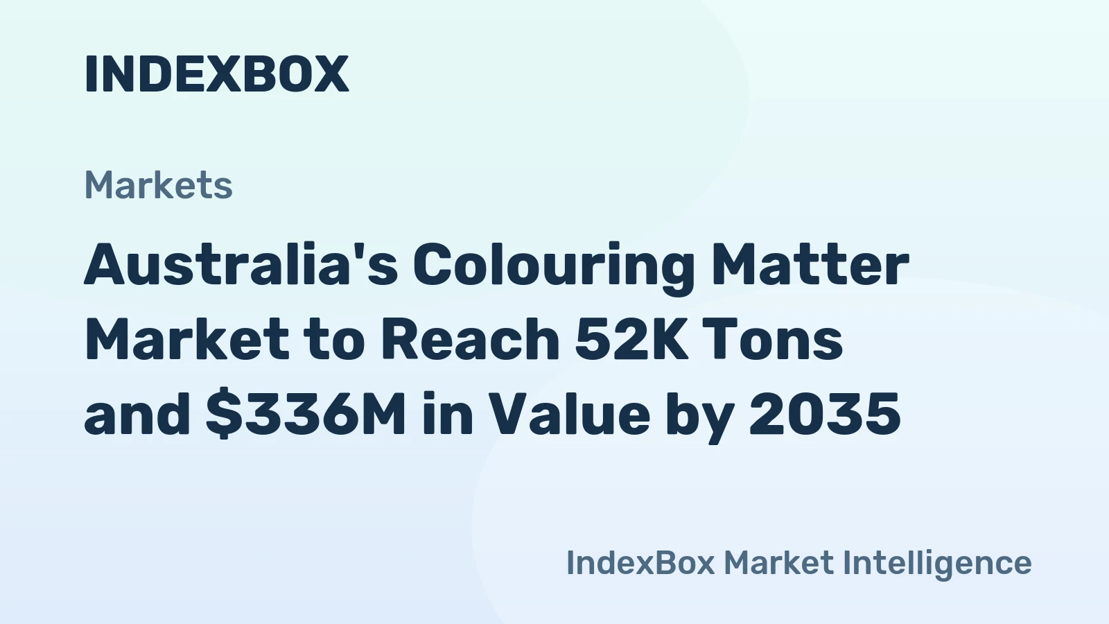 Australia's Colouring Matter Market to Reach 52K Tons and $336M in Value by 2035