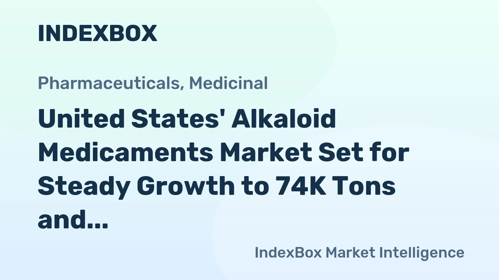 United States' Alkaloid Medicaments Market Set for Steady Growth to 74K Tons and $3.8B