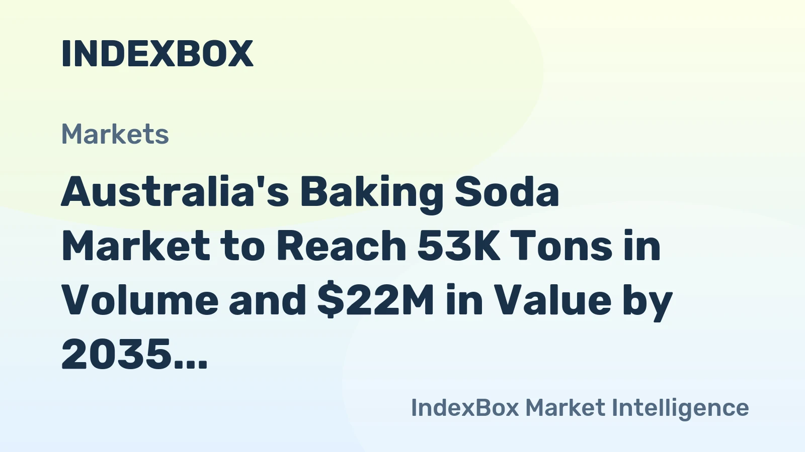 Australia's Baking Soda Market to Reach 53K Tons in Volume and $22M in Value by 2035
