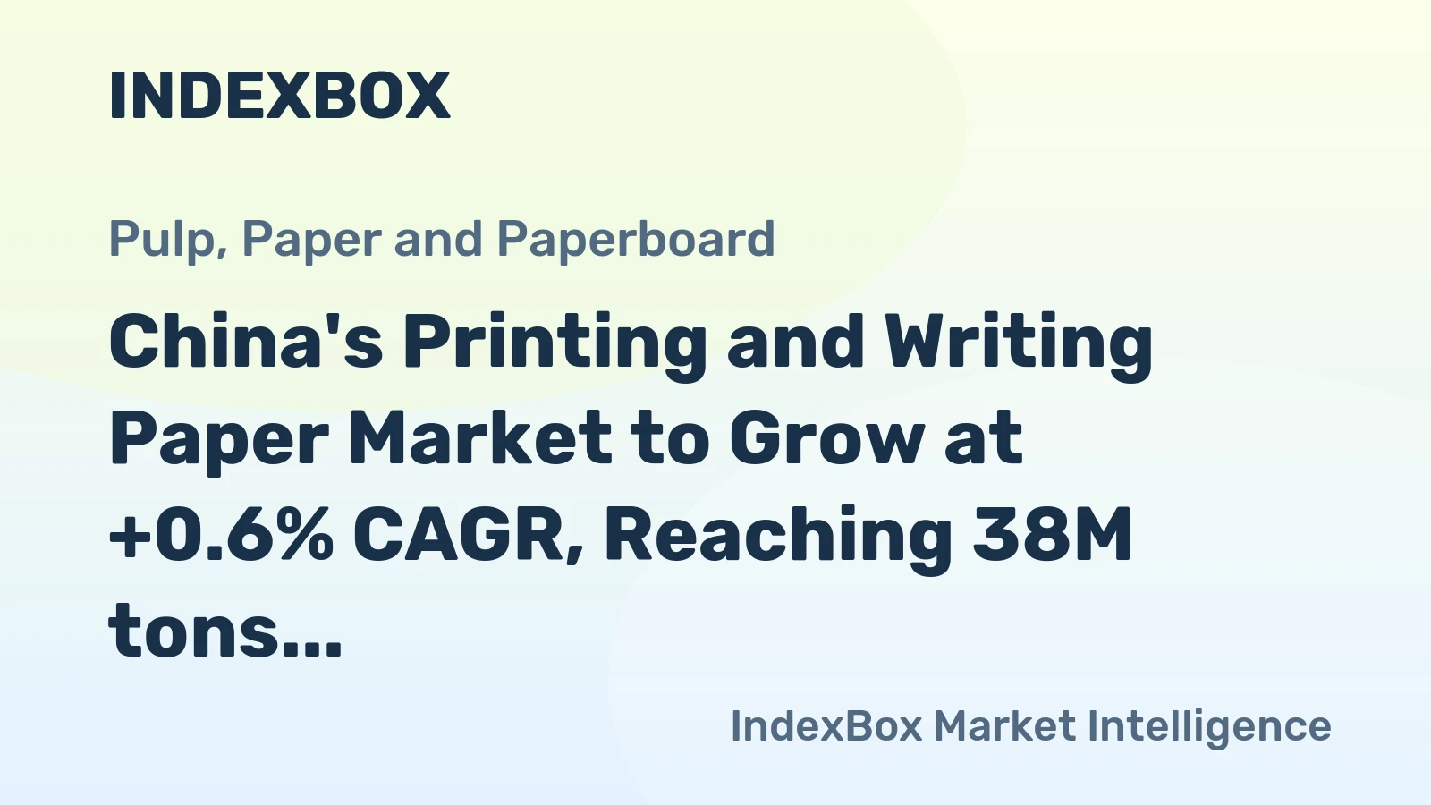 China's Printing and Writing Paper Market to Grow at +0.6% CAGR, Reaching 38M tons by 2035