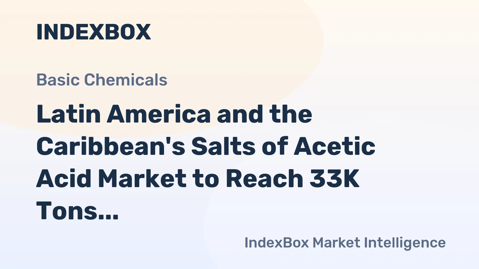 Latin America and the Caribbean's Salts of Acetic Acid Market to Reach 33K Tons and $126M by 2035