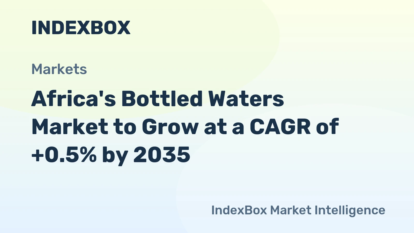 Africa's Bottled Waters Market to Grow at a CAGR of +0.5% by 2035
