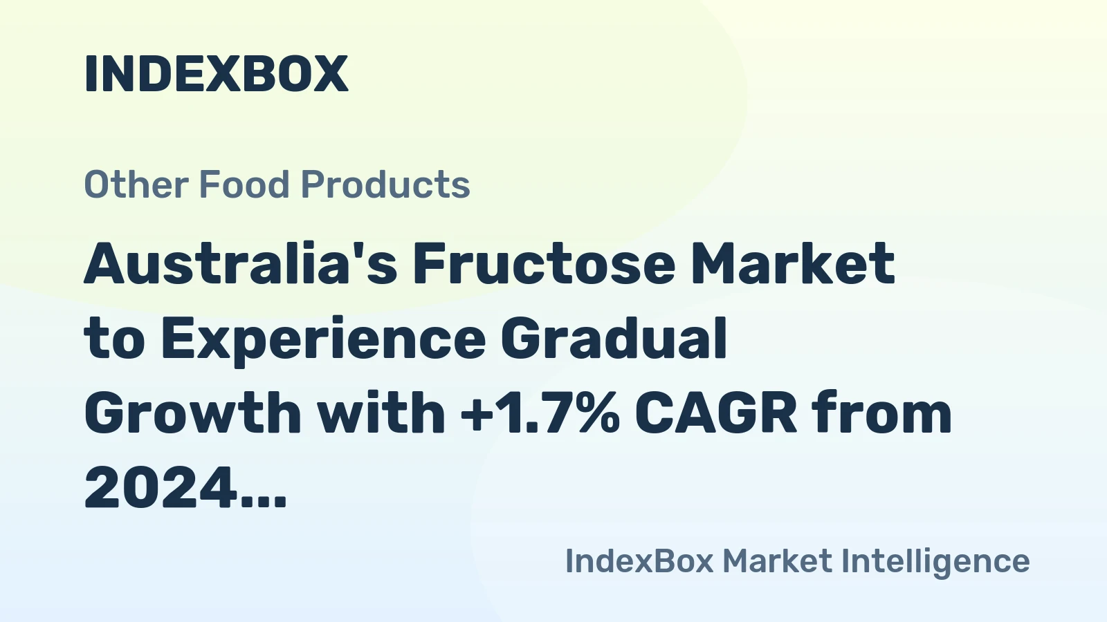 Australia's Fructose Market to Experience Gradual Growth with +1.7% CAGR from 2024 to 2035