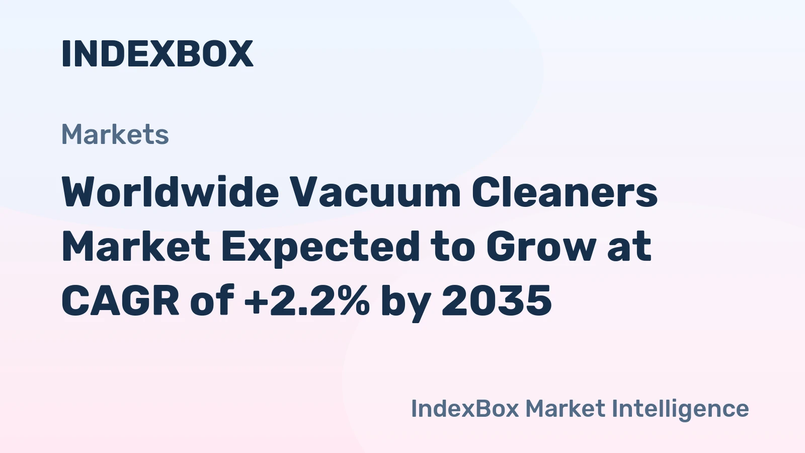 Worldwide Vacuum Cleaners Market Expected to Grow at CAGR of +2.2% by 2035