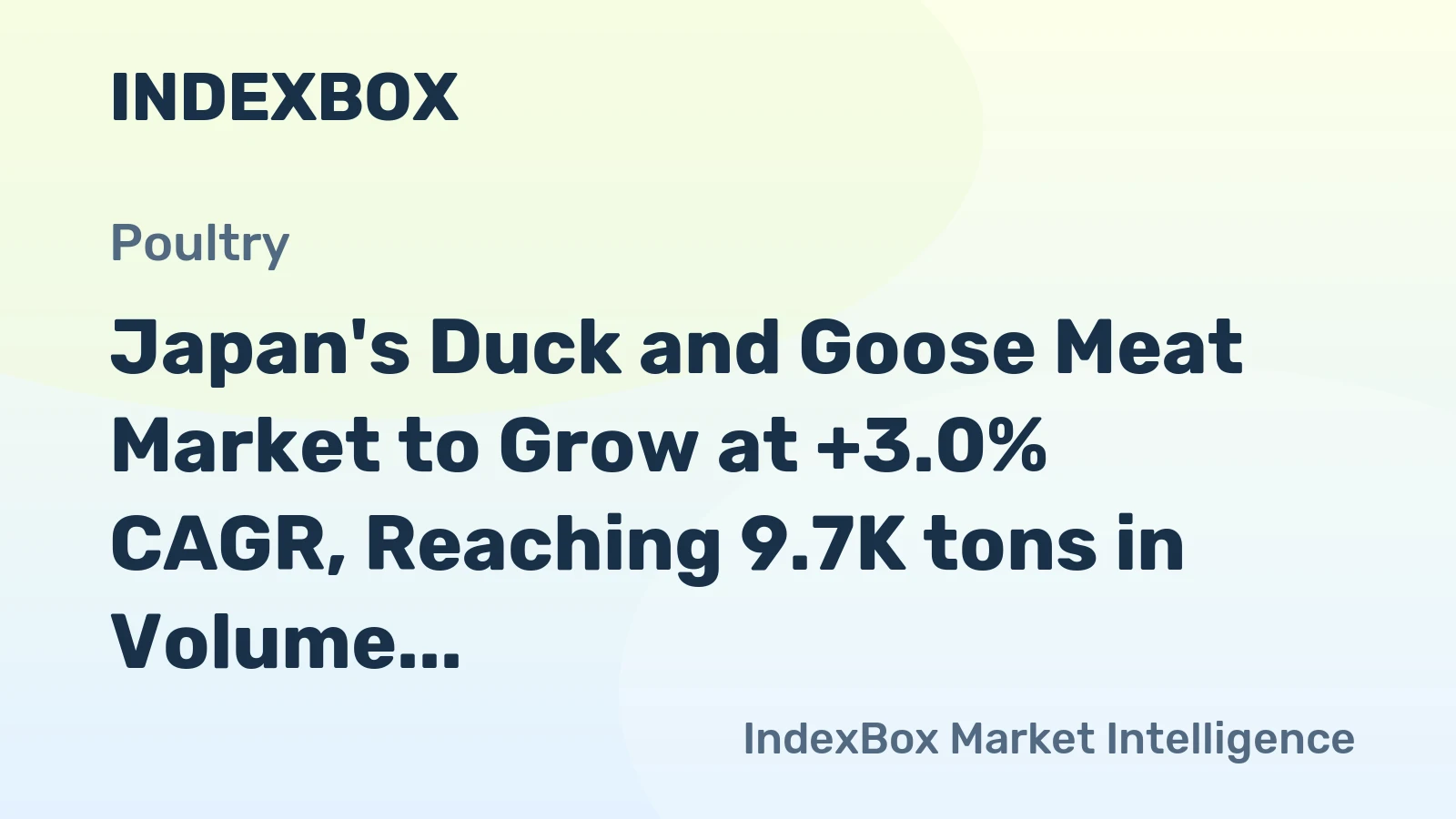 Japan's Duck and Goose Meat Market to Grow at +3.0% CAGR, Reaching 9.7K tons in Volume and $99M in Value by 2035
