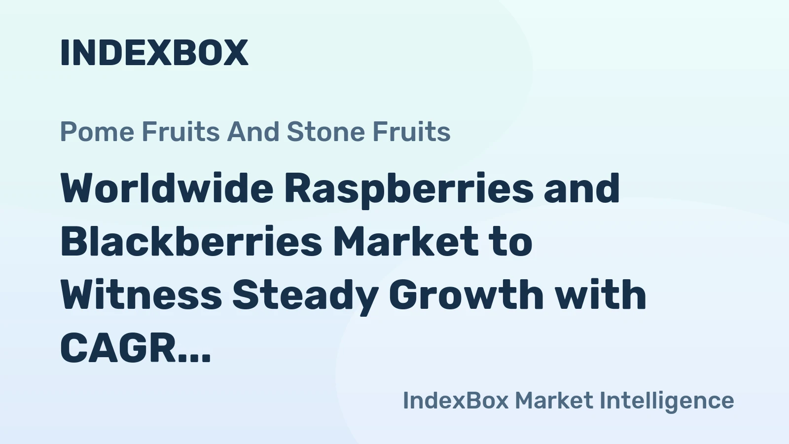 Worldwide Raspberries and Blackberries Market to Witness Steady Growth with CAGR of +1.9% Through 2035