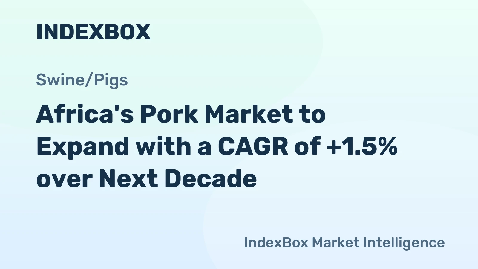 Africa's Pork Market to Expand with a CAGR of +1.5% over Next Decade