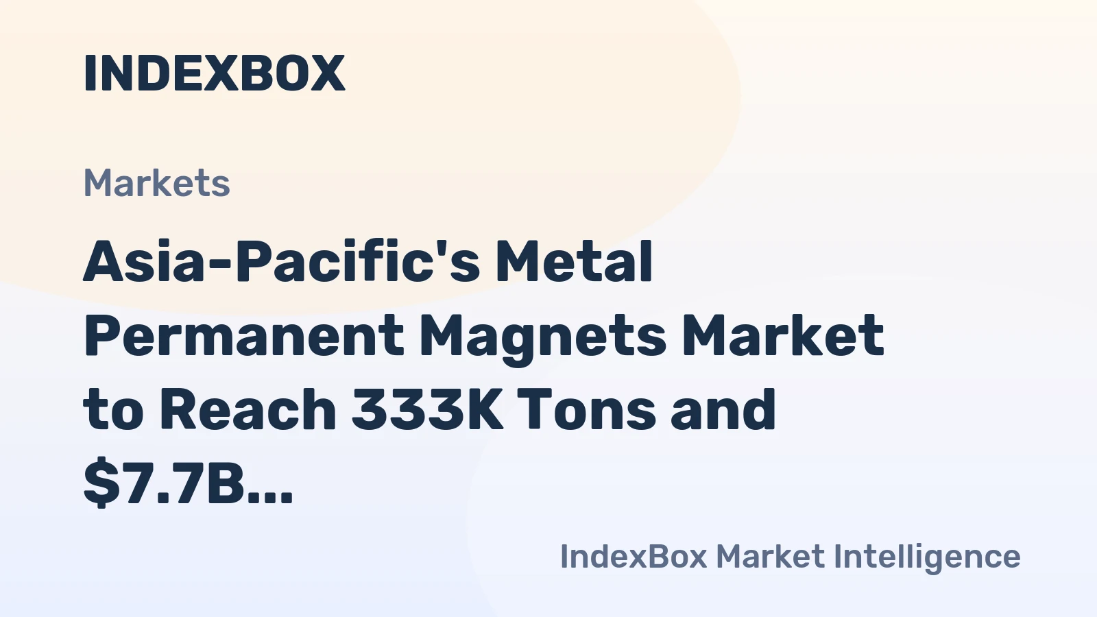 Asia-Pacific's Metal Permanent Magnets Market to Reach 333K Tons and $7.7B by 2035