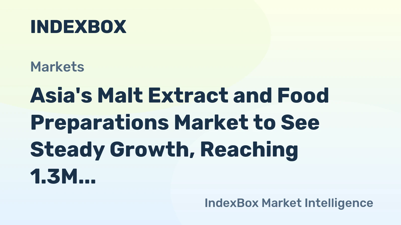 Asia's Malt Extract and Food Preparations Market to See Steady Growth, Reaching 1.3M Tons and $3.5B by 2035