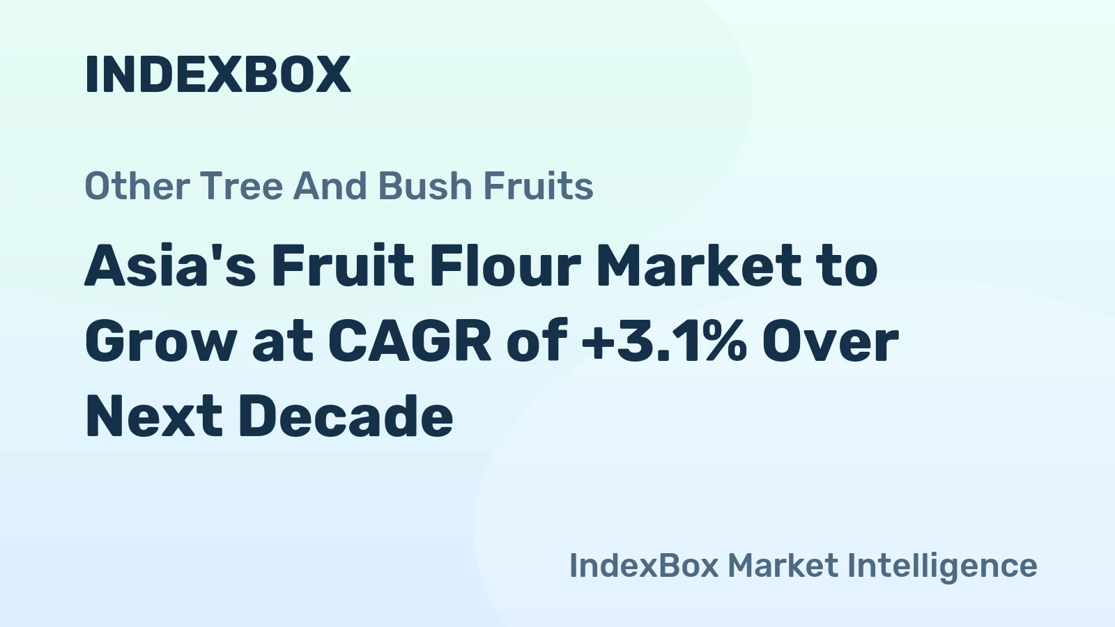 Asia's Fruit Flour Market to Grow at CAGR of +3.1% Over Next Decade