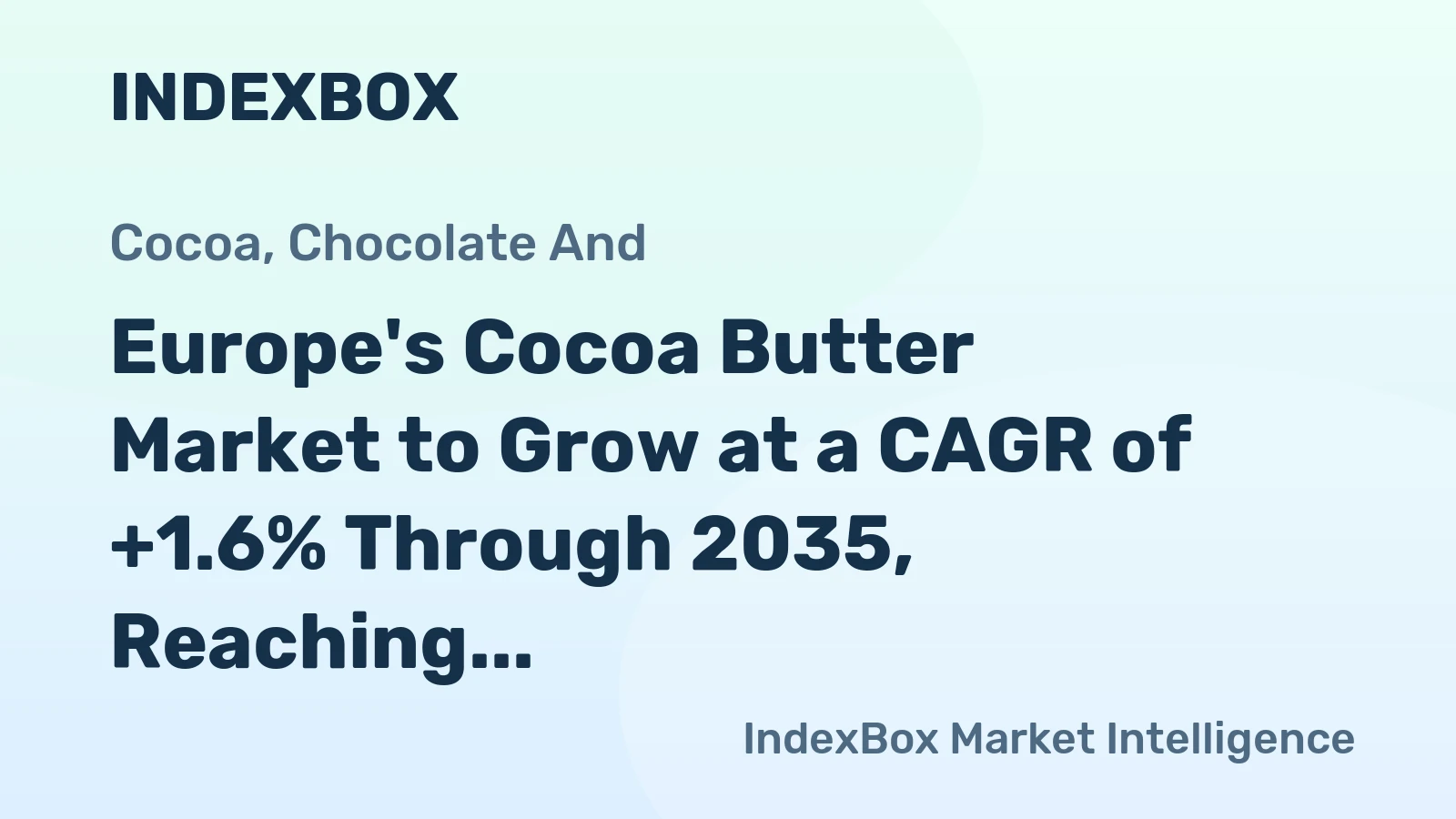 Europe's Cocoa Butter Market to Grow at a CAGR of +1.6% Through 2035, Reaching 1.2M Tons