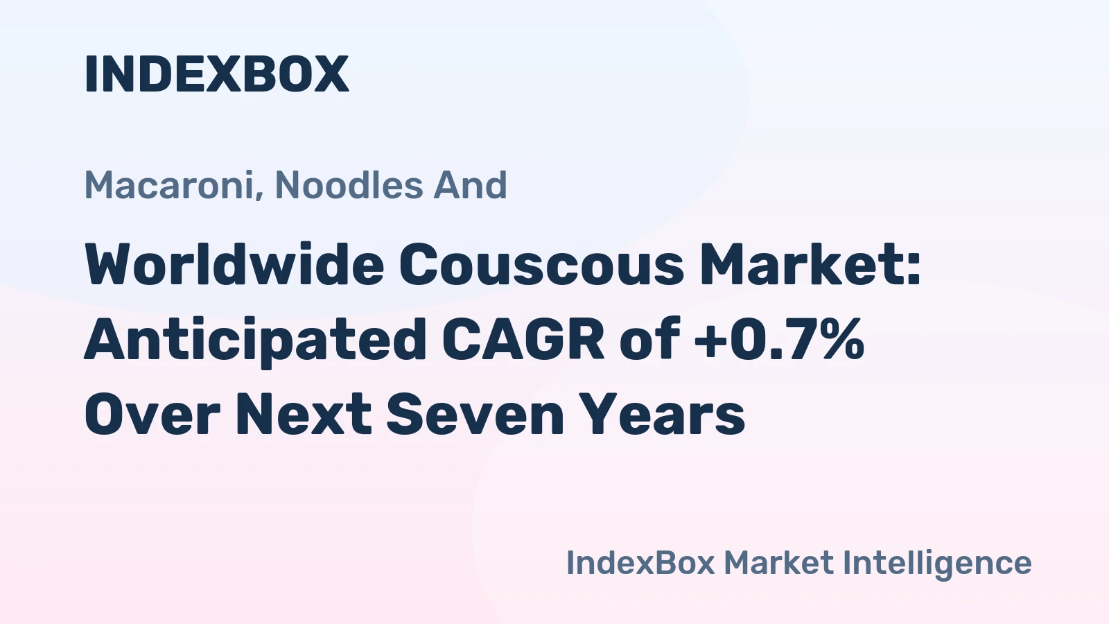 Worldwide Couscous Market: Anticipated CAGR of +0.7% Over Next Seven Years