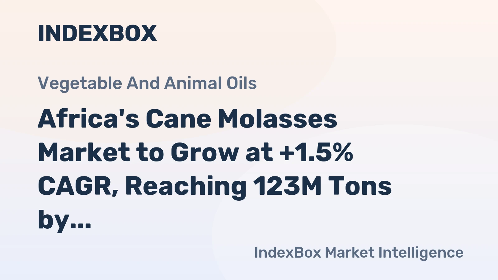 Africa's Cane Molasses Market to Grow at +1.5% CAGR, Reaching 123M Tons by 2035