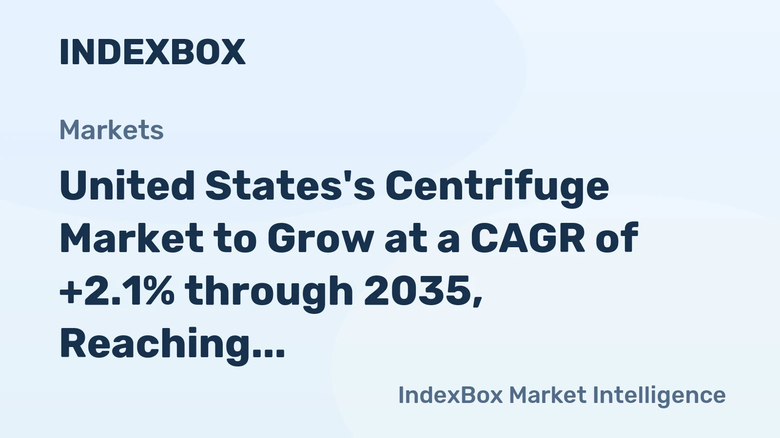 United States's Centrifuge Market to Grow at a CAGR of +2.1% through 2035, Reaching 2.4M Units