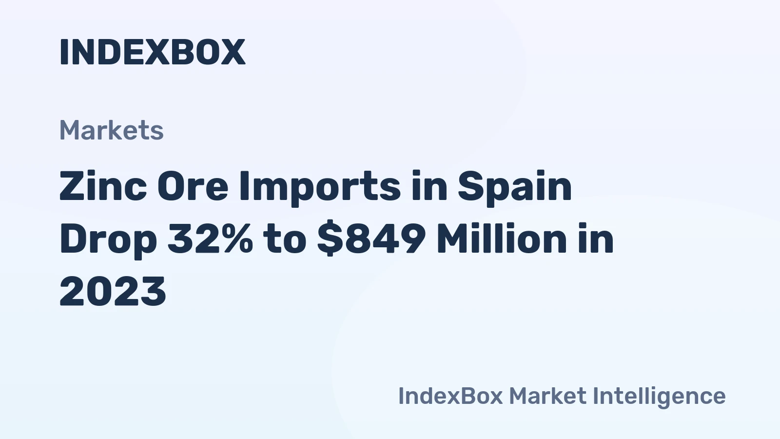 Zinc Ore Imports in Spain Drop 32% to $849 Million in 2023