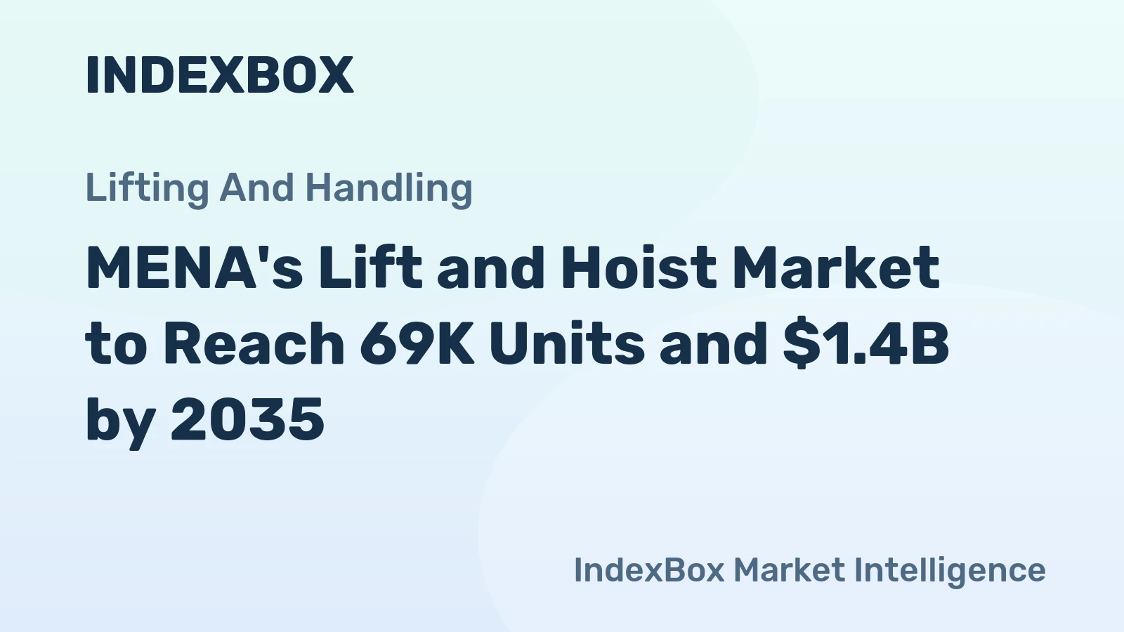 MENA's Lift and Hoist Market to Reach 69K Units and $1.4B by 2035