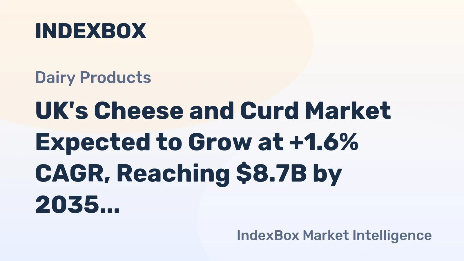 UK's Cheese and Curd Market Expected to Grow at +1.6% CAGR, Reaching $8.7B by 2035