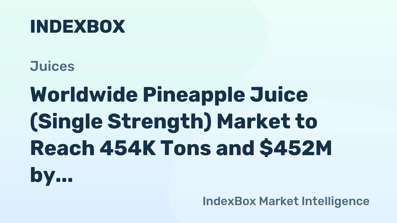 Worldwide Pineapple Juice (Single Strength) Market to Reach 454K Tons and $452M by 2035