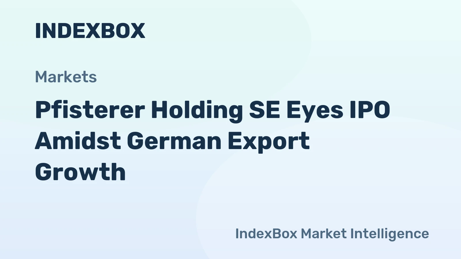 Pfisterer Holding SE Eyes IPO Amidst German Export Growth