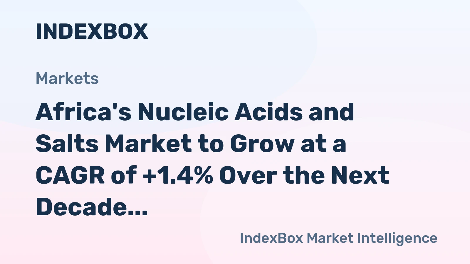 Africa's Nucleic Acids and Salts Market to Grow at a CAGR of +1.4% Over the Next Decade