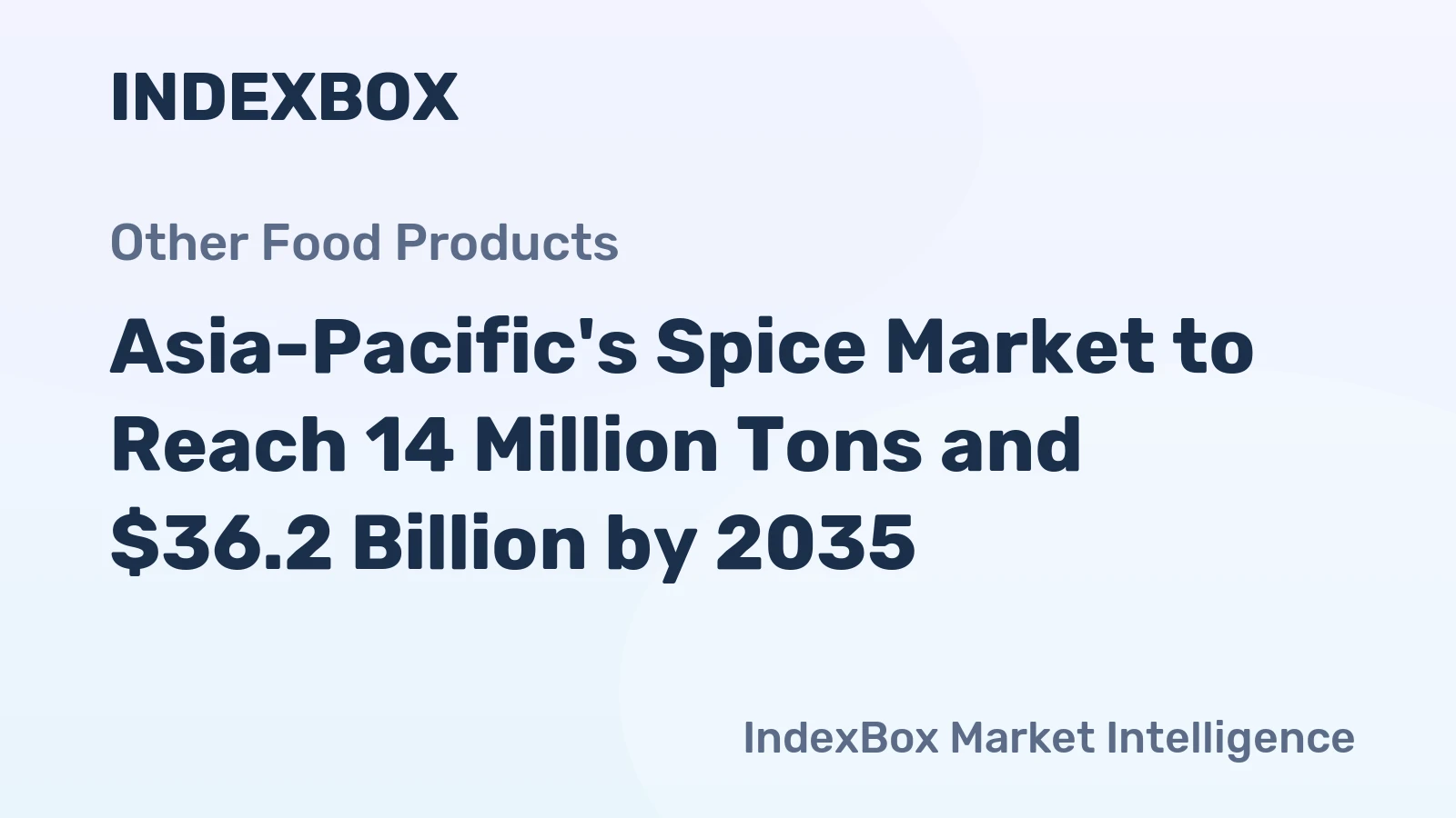 Asia-Pacific's Spice Market to Reach 14 Million Tons and $36.2 Billion by 2035