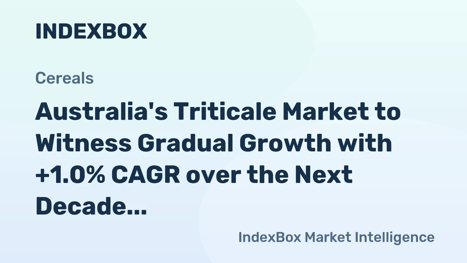 Australia's Triticale Market to Witness Gradual Growth with +1.0% CAGR over the Next Decade
