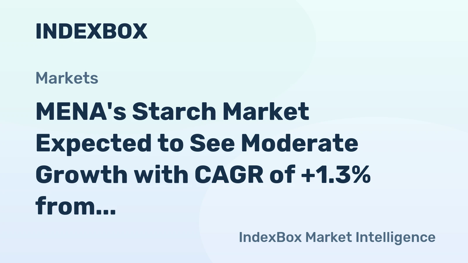 MENA's Starch Market Expected to See Moderate Growth with CAGR of +1.3% from 2024 to 2035