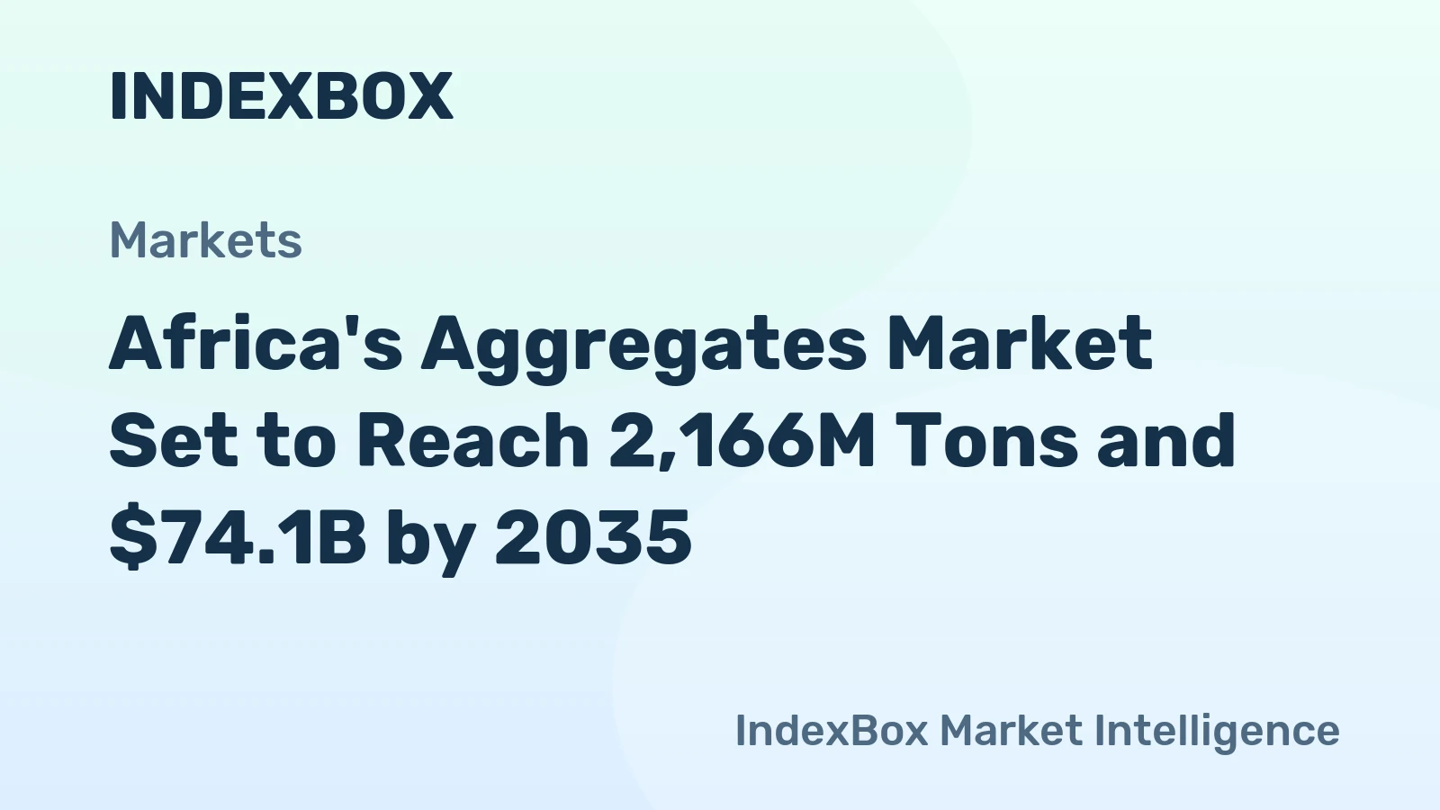 Africa's Aggregates Market Set to Reach 2,166M Tons and $74.1B by 2035