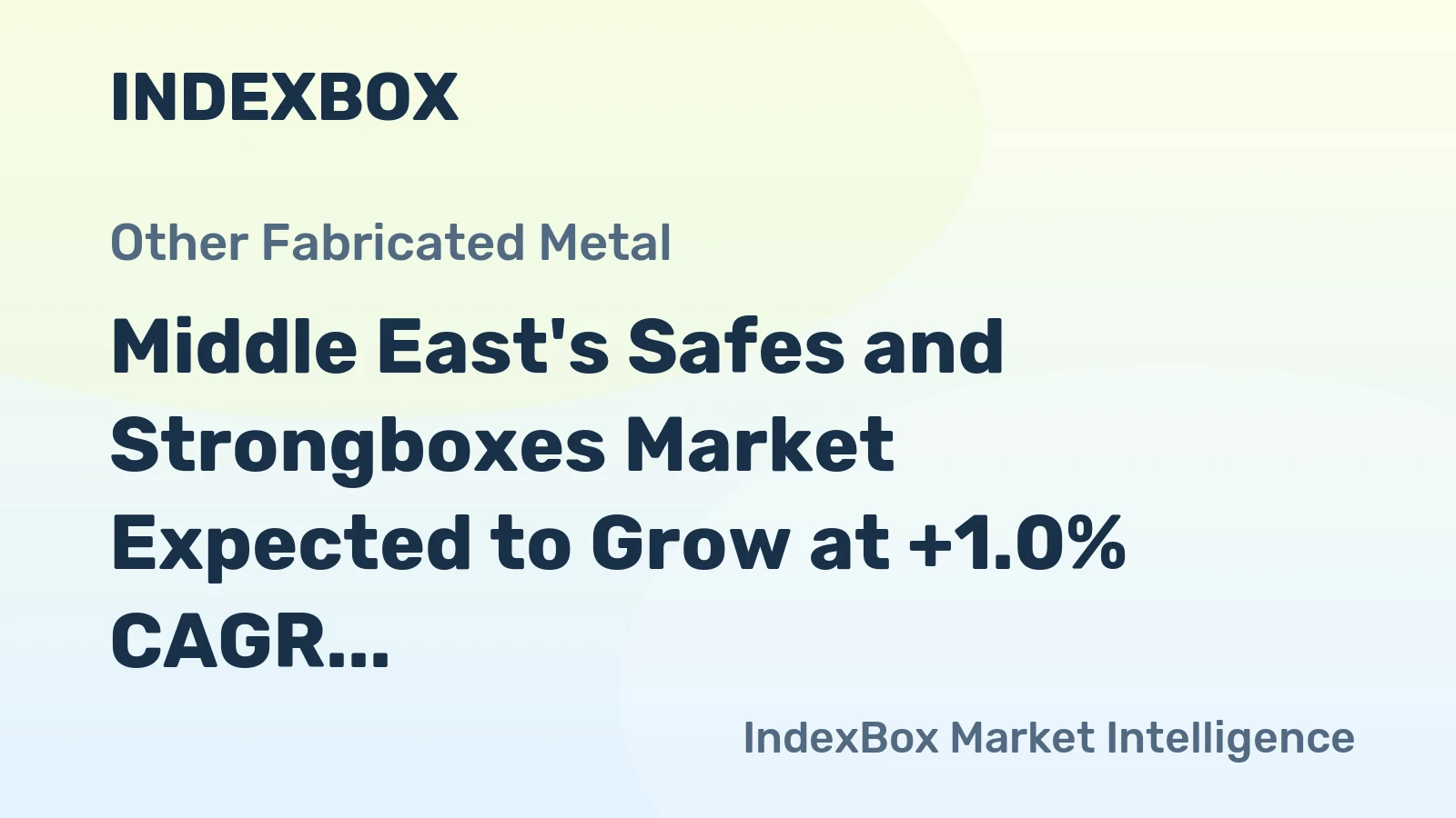Middle East's Safes and Strongboxes Market Expected to Grow at +1.0% CAGR over Next Decade