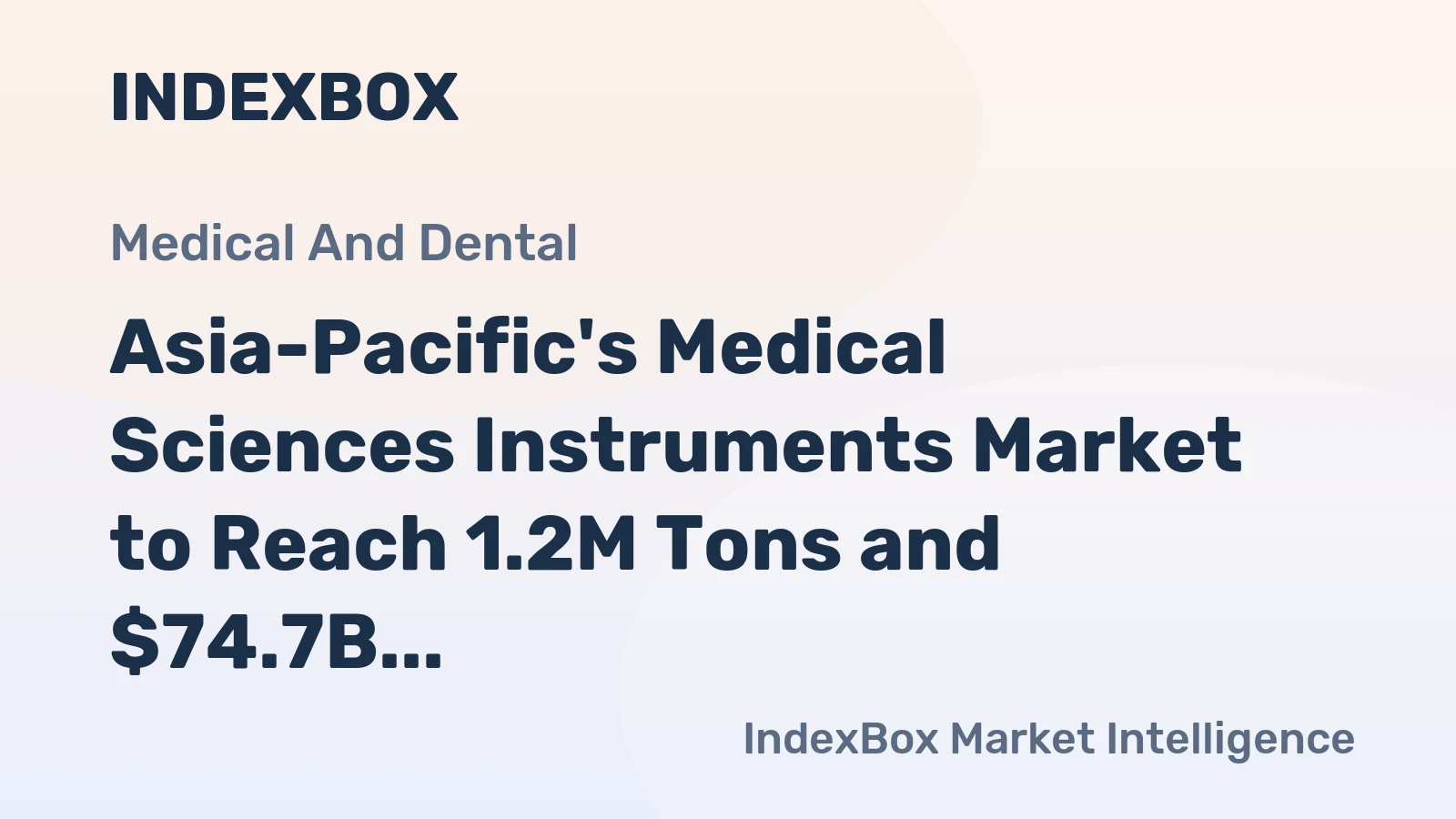 Asia-Pacific's Medical Sciences Instruments Market to Reach 1.2M Tons and $74.7B by 2035