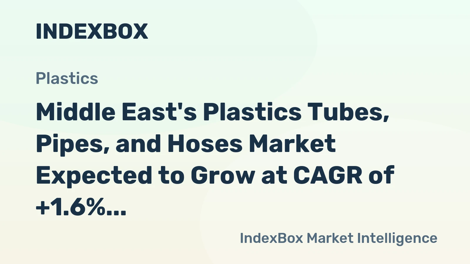 Middle East's Plastics Tubes, Pipes, and Hoses Market Expected to Grow at CAGR of +1.6% from 2024 to 2035
