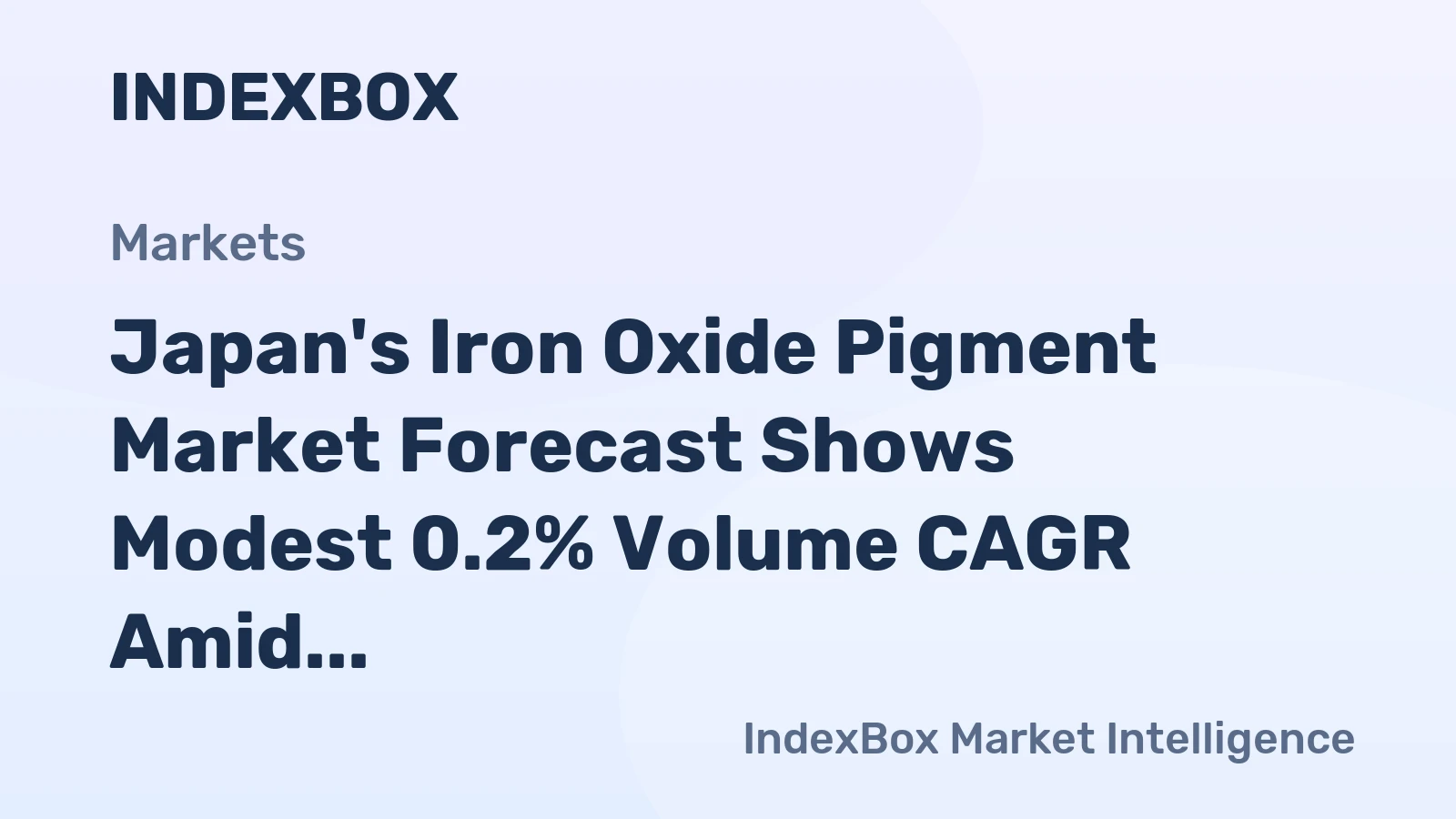 Japan's Iron Oxide Pigment Market Forecast Shows Modest 0.2% Volume CAGR Amid Rising Demand