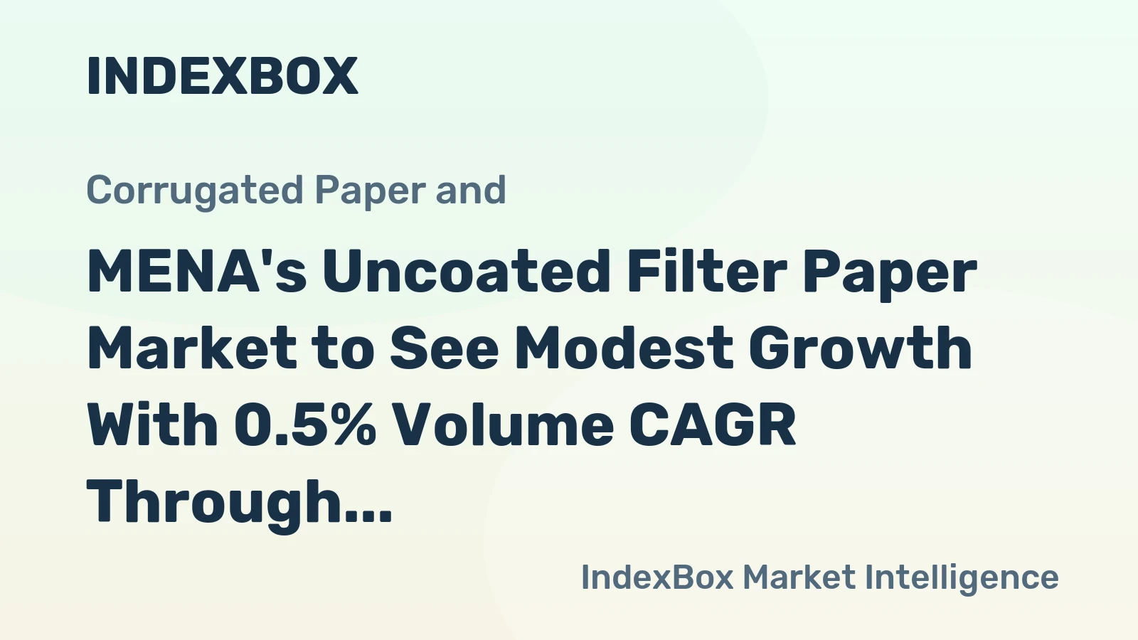 MENA's Uncoated Filter Paper Market to See Modest Growth With 0.5% Volume CAGR Through 2035