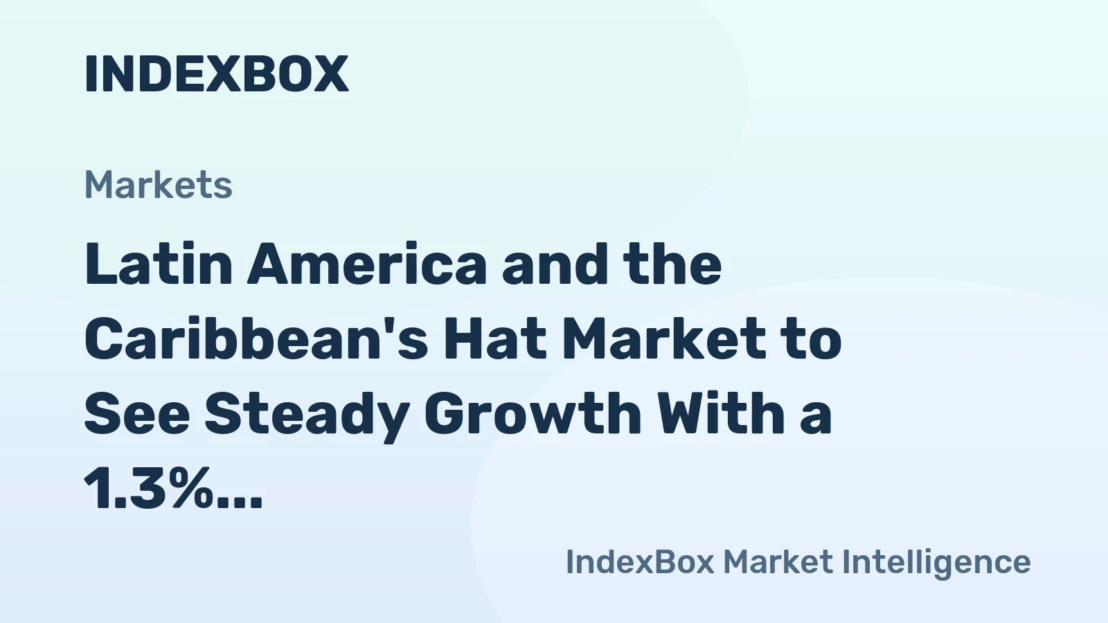 Latin America and the Caribbean's Hat Market to See Steady Growth With a 1.3% Volume CAGR Through 2035