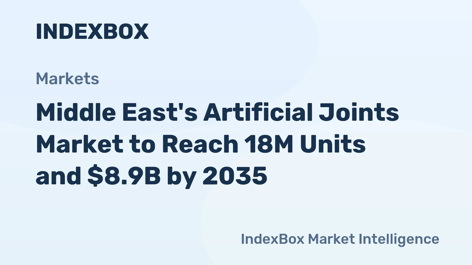 Middle East's Artificial Joints Market to Reach 18M Units and $8.9B by 2035