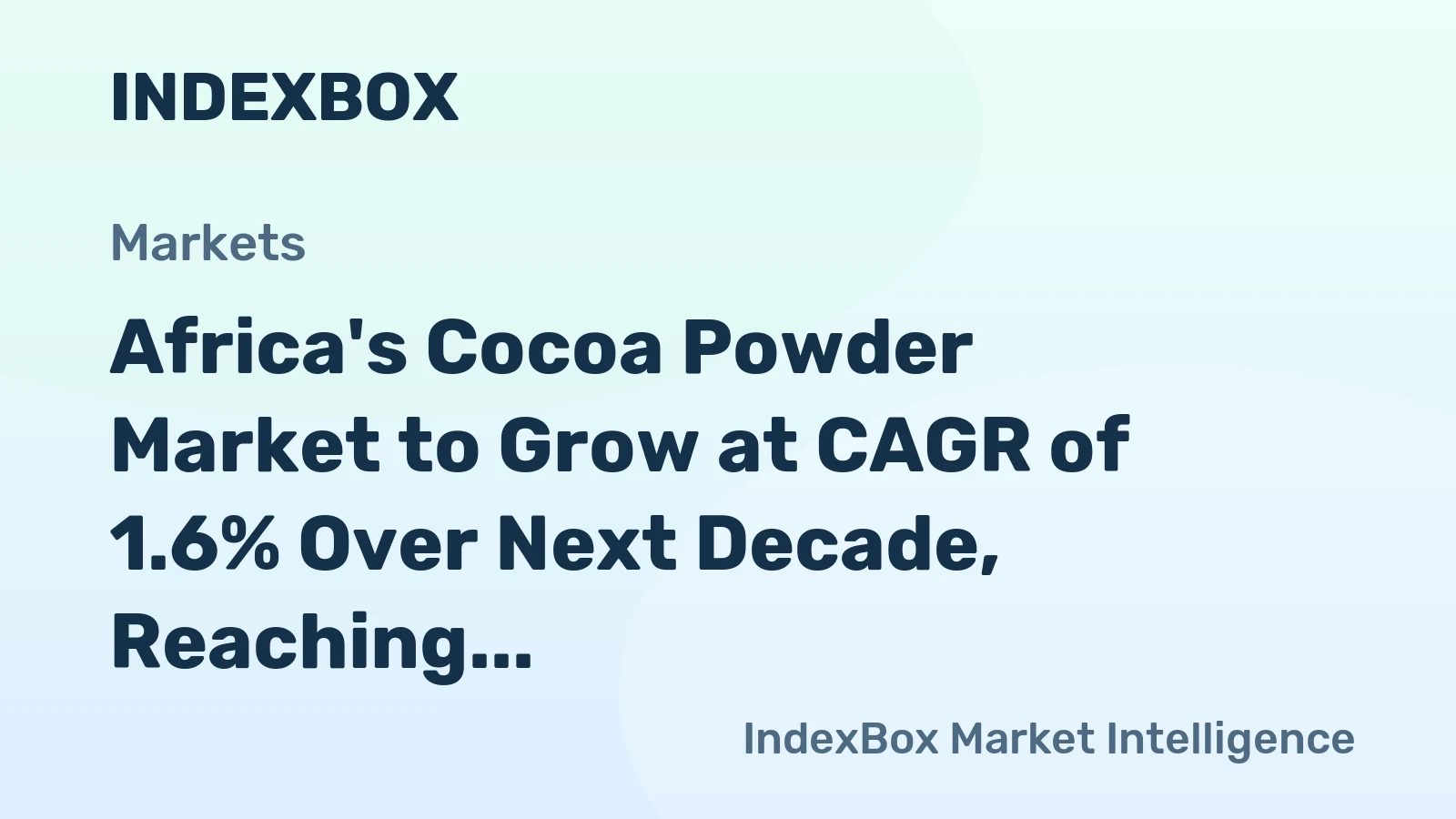 Africa's Cocoa Powder Market to Grow at CAGR of 1.6% Over Next Decade, Reaching 616K Tons by 2035