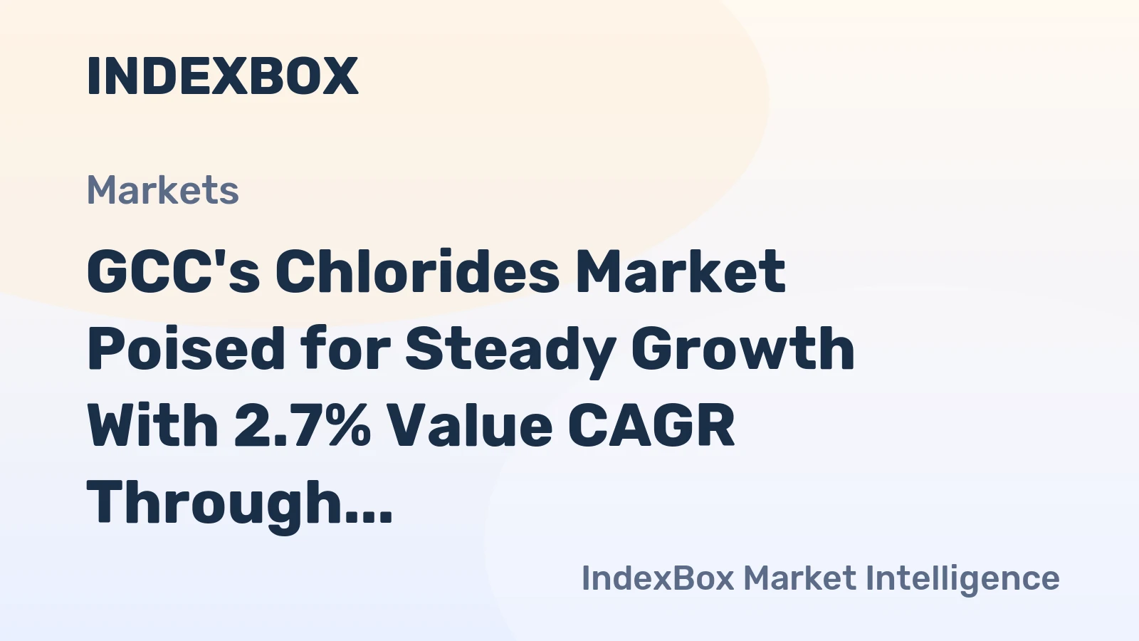 GCC's Chlorides Market Poised for Steady Growth With 2.7% Value CAGR Through 2035