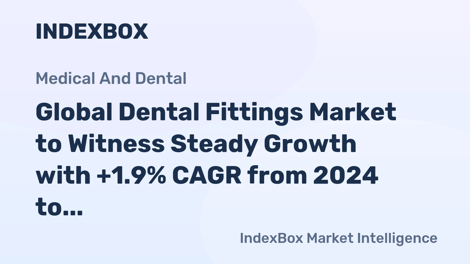 Global Dental Fittings Market to Witness Steady Growth with +1.9% CAGR from 2024 to 2035, Reaching $39.1B