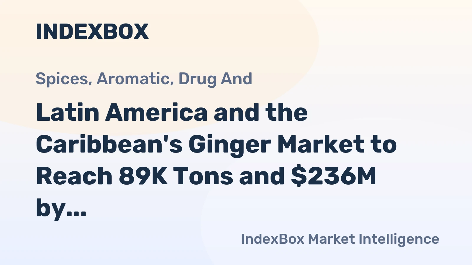 Latin America and the Caribbean's Ginger Market to Reach 89K Tons and $236M by 2035