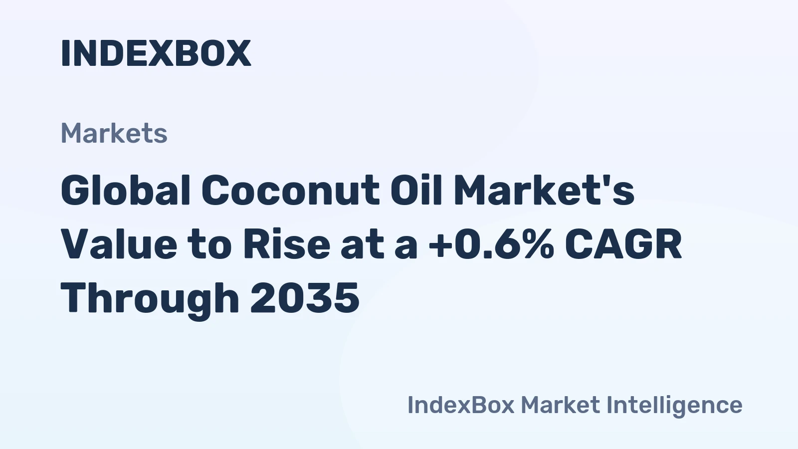 Global Coconut Oil Market's Value to Rise at a +0.6% CAGR Through 2035